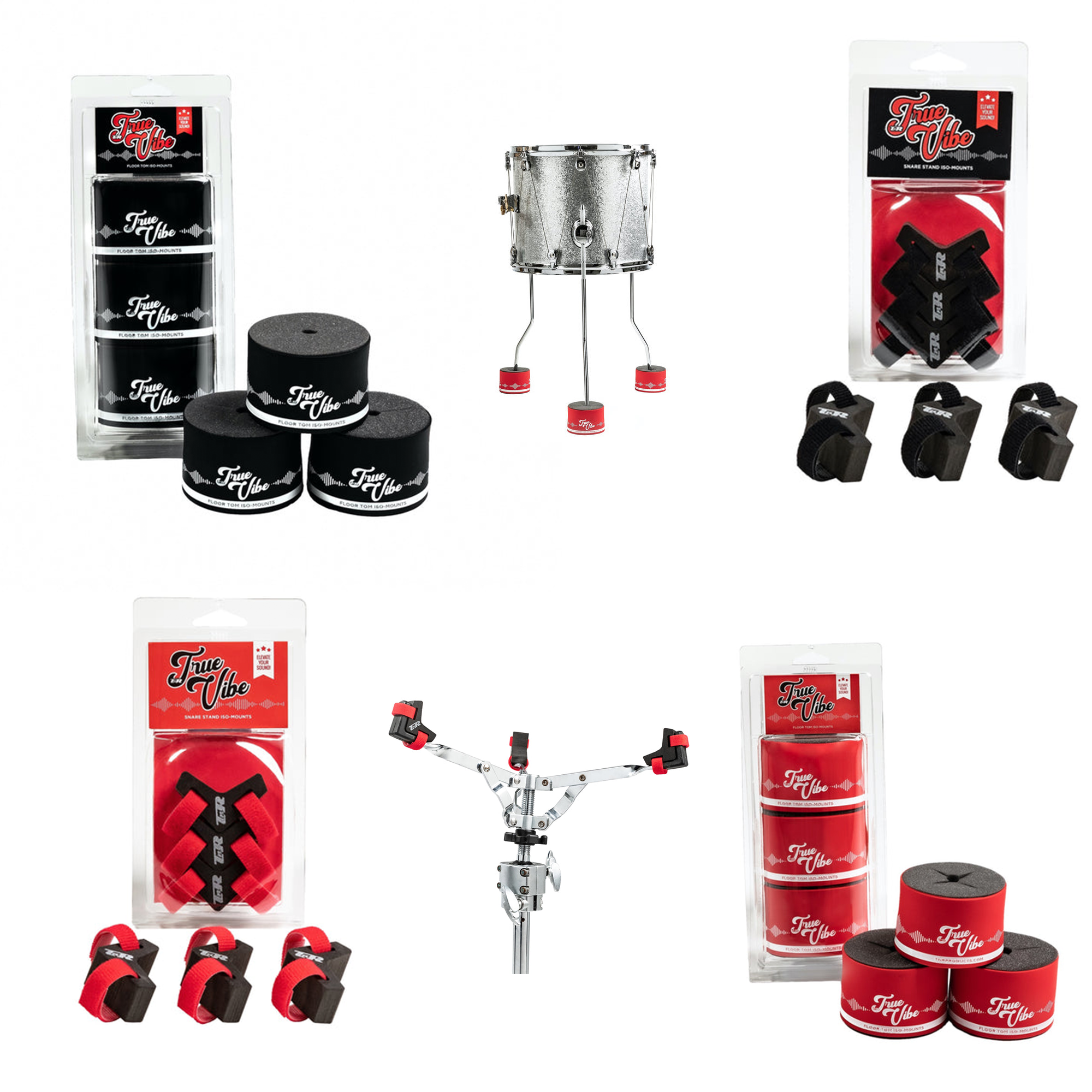 True Vibe Iso Mounts aka Booty Shakers – Red Cymbals